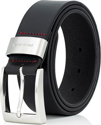 Pierre Cardin Gürtel Herren, Premium Echtleder-Gürtel Herren 40 mm breit, Echtleder Herrengürtel aus Vollrindleder schwarz, Größe/Size:Bundweite 100 cm Gesamtlänge 