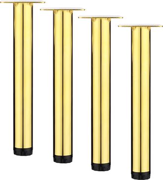 Generic Schwarze Sofabeine Aus Metall (10, 12, 13 cm) - Ersatz F&uuml;r M&ouml;bel Wie B&uuml;cherregale, Tische, Schr&auml;nke, Kommoden Mit Verstellbaren, Rutschfesten Fu&szlig;kappe