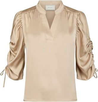 Neo Noir Femme, Blouses et Chemises, Beige, Taille: 44 FR Remana Heavy Sateen Blouse