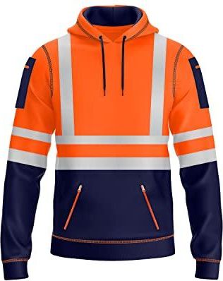 Noroze Pull à Capuche Haute visibilité pour Homme avec Bande réfléchissante - Manteau de sécurité Haute visibilité avec 4 Poches zippées pour téléphone et Ga