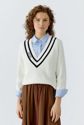 Oui V-Ausschnitt-Pullover