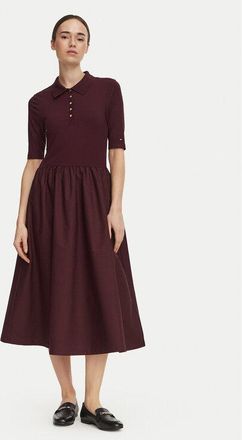Tommy Hilfiger Kleid f&uuml;r den Alltag WW0WW52227 Dunkelrot Regular Fit