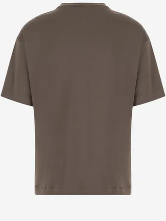 Giorgio Armani Mens T-Shirt Cotton-Blend Pinecone Modal T-Shirts And Polos