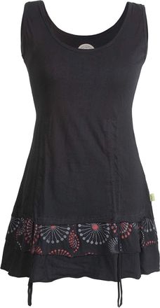 vishes Alternative Bekleidung - Damen Lagen-Look Jersey-Tunika Shirt aus Baumwolle zum Raffen schwarz 42-44