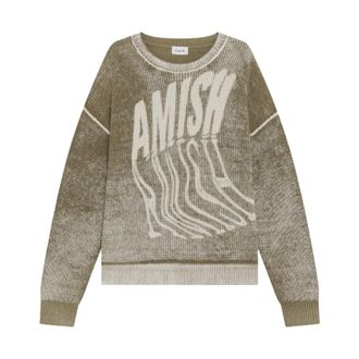 Amish Homme, Sweatshirts et sweats &agrave; capuche, Brun, Taille: M Maglia girocollo Logo Printed