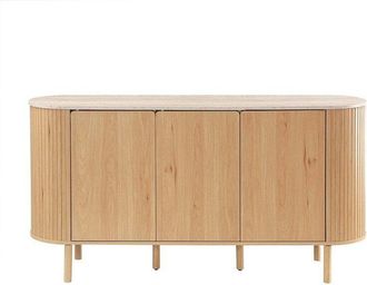 Calicosy Buffet 3 portes avec plateau effet travertin L160 cm - HELIOS