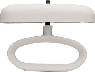 Kare Design Design Tischlampe Suki Beige, 26cm Höhe, Weiß, Oval, Metall, Edelstahl, Moderne Tischleuchte, Schlafzimmer, Büro, Wohnzimmer, Office, keine Leuchtmitt