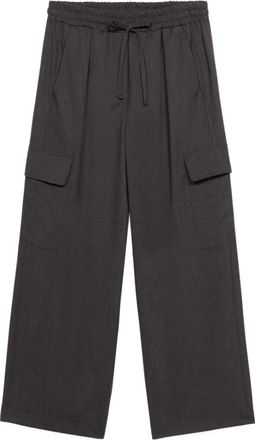 Oltre Femme, Pantalons, Gris, Taille: 40 FR Pantalon Cargo en Viscose Teinte en Fil
