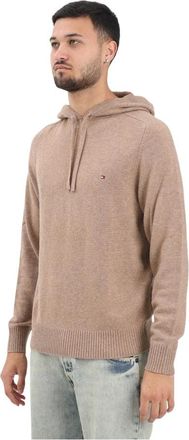 Tommy Hilfiger Homme, Sweatshirts et sweats &agrave; capuche, Beige, Taille: XL Pure Lambswool Flag Embroidery Hoody
