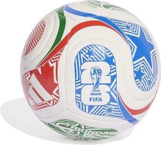 adidas Unisex World Cup 26 TRIONDA Club Ball White/Vivid Red/Glow Blue/Green 3