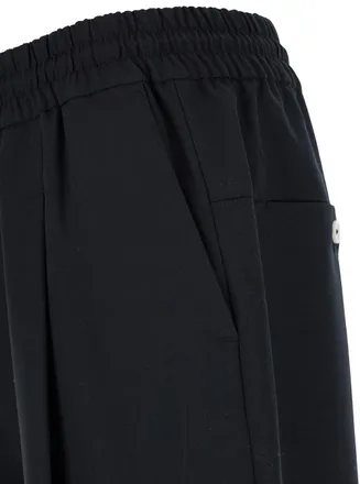 Dr&ocirc;le de Monsieur Mens Pants Le Pantalon Cropped Black Virgin Wool Trousers