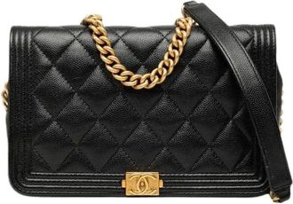 Chanel Pre-owned Matelasse Caviar Chain Wallet - Femme - Pre-owned - Noir - Taille: ONE Size