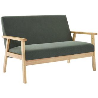 Sweeek Sweeek - 2-Sitzer-Banksofa mit Cord-Bezug, Holzfüße, Cord, Khaki