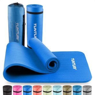 Tunturi New Fitness Dicke NBRmatte 15mm - Rutschfest Gymnastikmatte - Mit Tragetasche - Für Yoga und Pilates - Sportmatte 180x60x1,5cm -Schadstofffrij - Besonders komfort