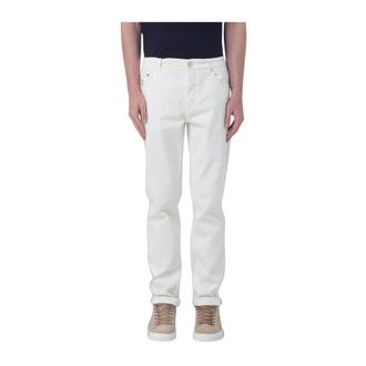 Brunello Cucinelli Gerade geschnittene Baumwoll-Twill-Hose - - Jeans - Herren - Wei&szlig; - M