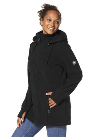 Polarino Fleecejacke POLARINO, Damen, Gr. 40, schwarz, Fleece, Obermaterial: 100% Polyester, unifarben, h&uuml;ftbedeckend, mit Daumenl&ouml;chern, Jacken Fleecejacke, f