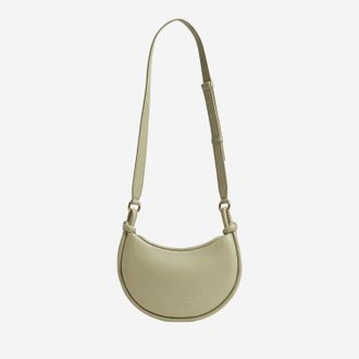 Bottega Veneta Womens Leather Cufflinks Shoulder Bag Light Green Lambskin