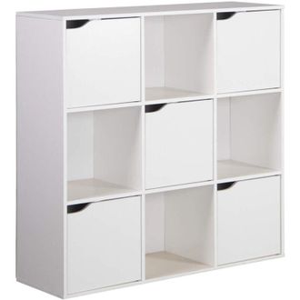 Mobili Rebecca Mobili Rebecca - B&uuml;cherregal Rebecca Mobili Vesparia 90x90x30 Spanplatte Wei&szlig; Modern