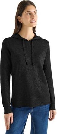 Cecil 3017212 Sweat &agrave; Capuche Jacquard avec Paillettes, Noir, XXL Femme