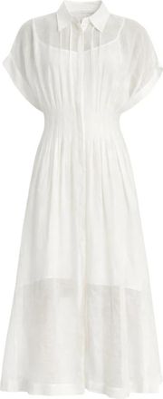 HUGO BOSS Femme, Robes, Blanc, Taille: 34 FR Pleated Shirt Dress