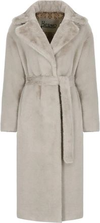 Herno Femme, Manteaux, Gris, Taille: 36 FR Manteau Doux en Fourrure Alternative