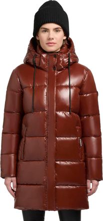 Khujo Damen Wintermantel Warmer Steppmantel schimmernd mit Kapuze Jadet2-YM Coconut Brown Gr. XXL