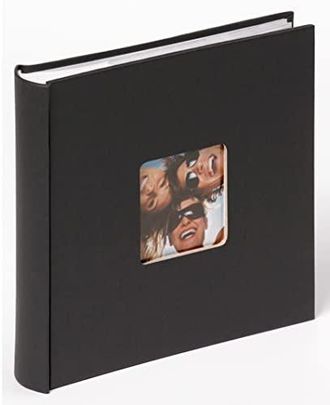 Walther Design Fotoalbum schwarz 200 Fotos 13 x 18 cm Memo-Einsteckalbum mit Cover-Ausstanzung, Fun ME-116-B
