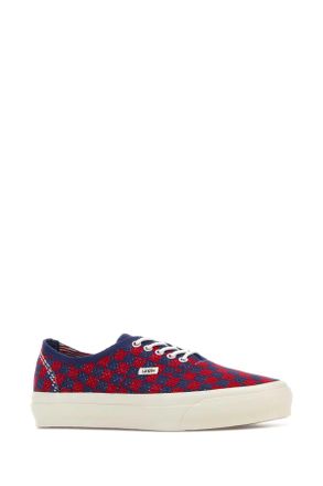Vans Unisex Embroidered Canvas Lx Authentic Sneakers Punkcheckredblue