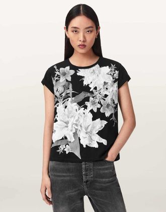 AllSaints Crystal Anna - T-Shirt in Schwarz