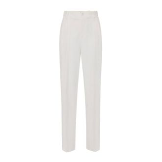 Elisabetta Franchi Femme, Pantalons, Blanc, Taille: 36 FR Slim-fit Pantalons