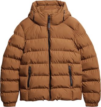 Superdry Herren Kapuzen-Sportpufferjacke Denim Co Tabakbraun XL