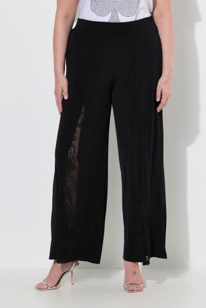 Miamoda Schlupfhose Hose weit und gerade Spitzeneinsatz