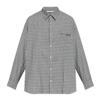 Acne Studios Homme, Chemises, Gris, Taille: XL Chemise &agrave; Carreaux en Flanelle Boutonn&eacute;e