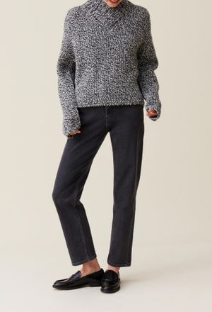 Claudie Pierlot Pull grosse maille col V gris