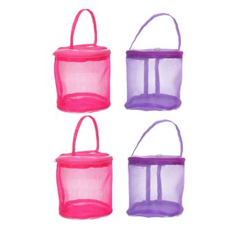 Cabilock 4 St&uuml;ck Kleine Garnaufbewahrungsbeutel aus Netzgewebe mit Rei&szlig;verschluss Tragbare Garnhalter f&uuml;r Strick und H&auml;kelzubeh&ouml;r 13 X 125cm Atmungsaktiv und V