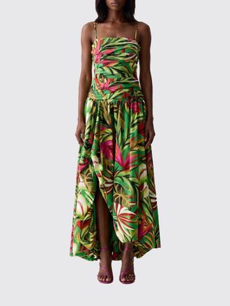 Farm Rio Asymmetrisches Tropical Dream Midikleid aus Baumwolle mit tropischem Print