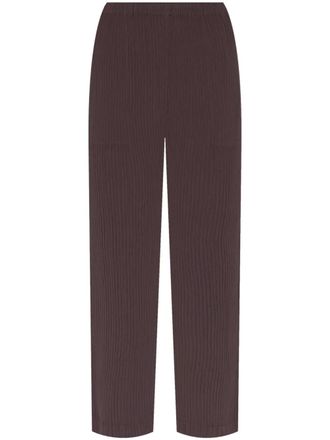 Issey Miyake pantalon Hatching Pleats - Marron