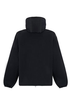Diesel Mens Windbreaker With Hood Black Polyamide Raincoats Coat