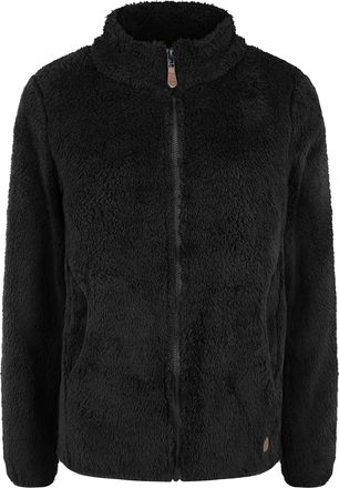 Oxmo OXTelsa Damen Fleecejacke Sweatjacke Jacke mit Stehkragen Eingrifftaschen Reißverschluss Regular fit, Größe:XL, Farbe:BLACK (799000)