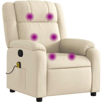 vidaXL Massagesessel Creme Stoff Vidaxl