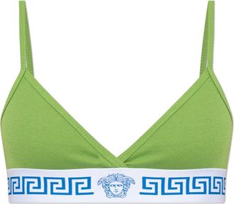 Versace Femme, Sous-v&ecirc;tements, Vert, Taille: 42 FR Medusa Ribbed Bralette