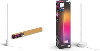 Philips Hue Gradient Signe Stehleuchte wei&szlig; 1800lm, 16 Millionen Farben und Farbverl&auml;ufe & Hue Gradient Signe Tischleuchte wei&szlig; 730lm, 16 Millionen Farben und