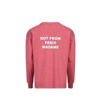 Dr&ocirc;le de Monsieur T-shirt manches longues &agrave; imprim&eacute; slogan au dos en coton