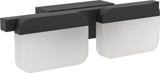 Eglo LED Wandlampe Ervidel, 2 flammige Wandleuchte, Wandbeleuchtung für Innen aus Metall in Schwarz, Kunststoff in Satiniert, Klar, Wohnzimmerlampe, LED Fl