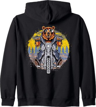 So Cool Designs Fahrer auf Fahrrad f&uuml;r Fahrrad- und B&auml;renliebhaber Cool Bear Kapuzenjacke