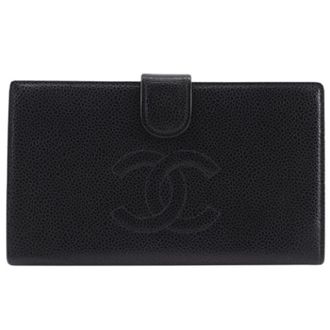 Chanel Pre-owned Coco Mark Leder Langb&ouml;rse - - Pre-owned - Damen - Schwarzk - ONE SIZE