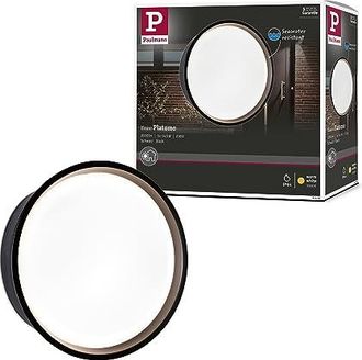Paulmann 94696 LED Außenleuchte Wandleuchte Platomo seewasserresistent IP44 rund 180mm 3000K 14,5W 1200lm 230V Schwarz Kunststoff