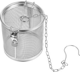 NUOBESTY Edelstahl Gew&uuml;rzsieb 12X12cm Feinmaschiger P&ouml;kelkorb zum P&ouml;keln und Aromatisieren Wiederverwendbarer Kochfilter f&uuml;r Klare P&ouml;kellake