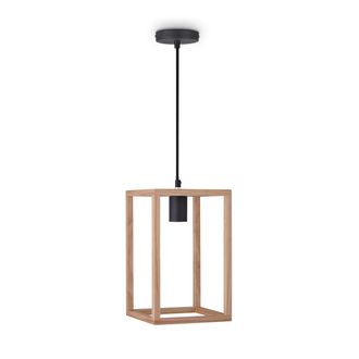 Paco Home Pendelleuchte Deko Wohnzimmer H&auml;ngelampe Esszimmer Leuchte Esstisch Lampe Schlafzimmer Lampenschirm Holz E27, Lampenart:Pendelleuchte - Typ 4, Farbe:H