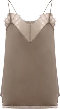 Iro Iro, Femme, Tops, Vert, Taille: 40 FR Pleated Silk Cami